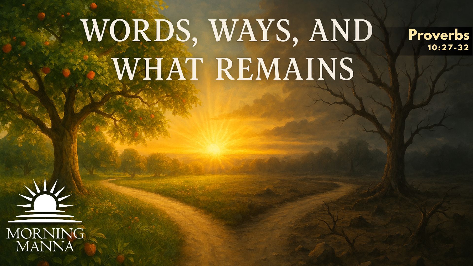Morning Manna - September 3, 2025 - Proverbs 10:27-32 - Words, Ways ...